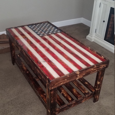 American Flag Coffee Table - Etsy