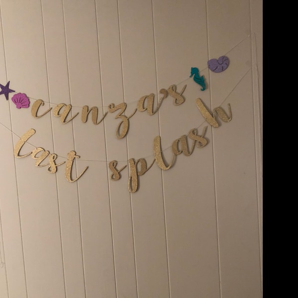 Last Splash Banner With Personalized Name, Mermaid Bachelorette Party ...