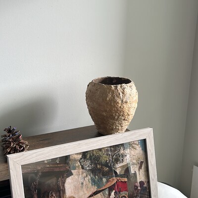 Matte Textured Vase, Aged Vessel, Artisanal Vase, Minimalist Organic ...