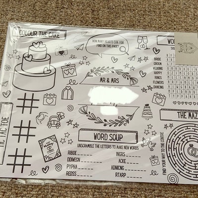 Kids Wedding Activity Sheet Wedding Games for Children Personalised ...