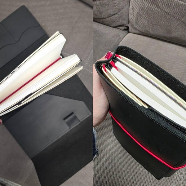 Handmade Leather Journal Cover, Trifold Leather Journal A5, Refillable ...