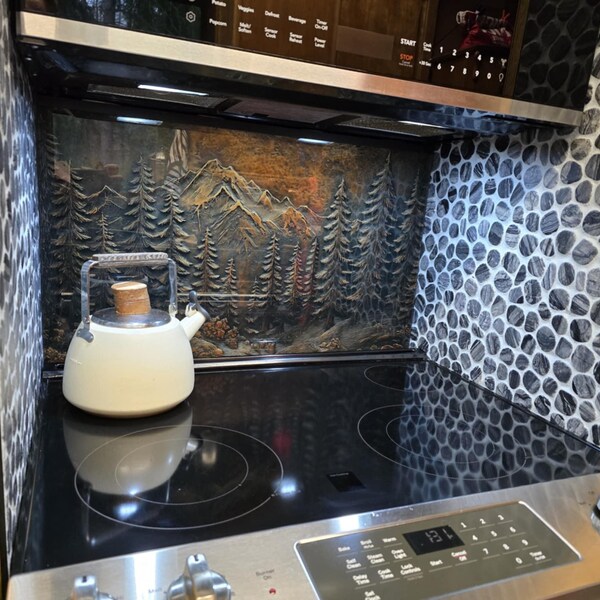 Sunflower Glass Kitchen Backsplash, Kitchen Glass Splashback, Unique ...