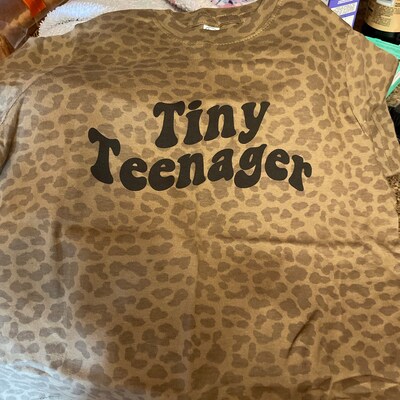Tiny Teenager Shirt, Mini Me Shirt, Girl Shirt, Brown Leopard Shirt ...