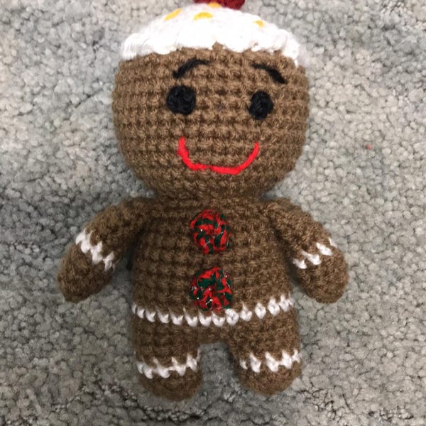 Crochet Gingerbread Man Amigurumi Pattern | Gingerbread Man Christmas ...
