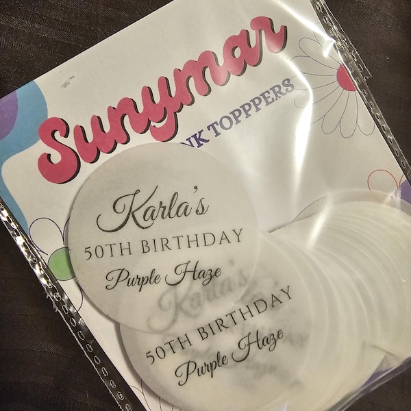 50 Personalized Wafer Paper Toppers: Edible Images for Cakes & Drinks ...