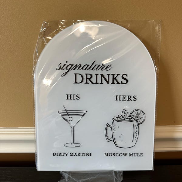 Custom Acrylic Arch Bar Sign: Modern Wedding Decor - Etsy