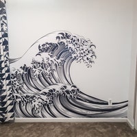 Wave Wall Mural / Wave Wall Decal / Nursery Wall Decor / Kids Wall Art ...