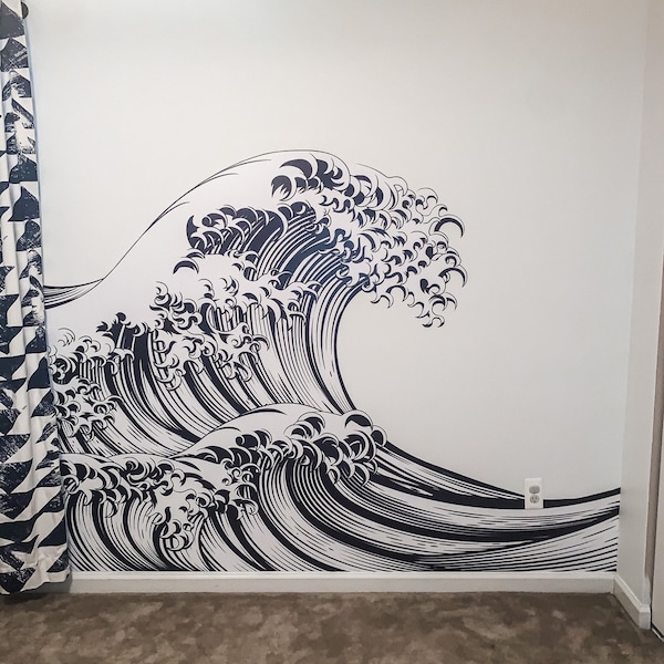 Wave Wall Mural / Wave Wall Decal / Nursery Wall Decor / Kids Wall Art ...