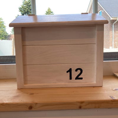 Mailbox, Wood Mail Box, Unfinished Mailbox, Outdoor Mail Box, Wall ...