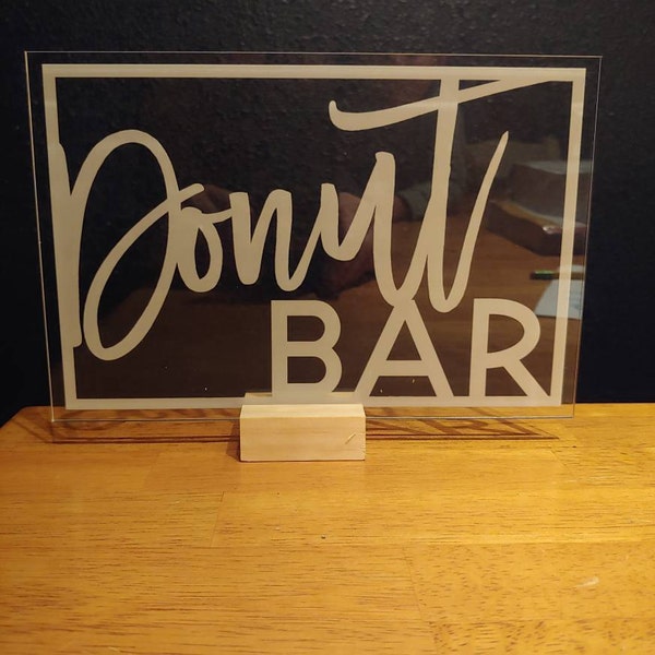 Donut Bar Acrylic Table Sign Wedding Sign Donuts Theme Kids Birthday ...
