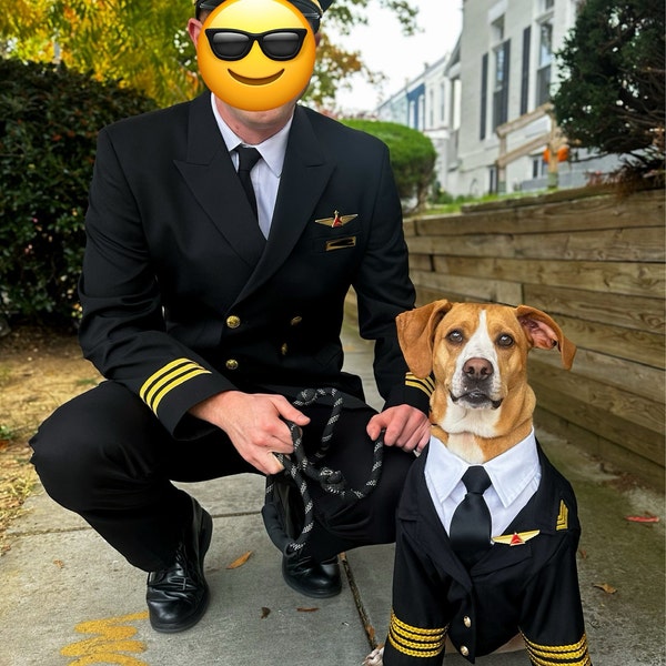 Custom Made Dog Cat Pet Pilot Captain Aviator Uniform Blazer Coat and ...