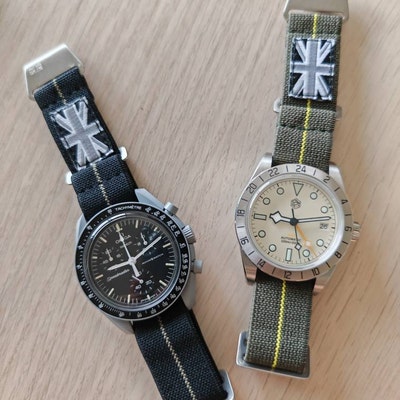 Basic Nylon Military Loop Watch Strap / Black Purple Blue - Etsy