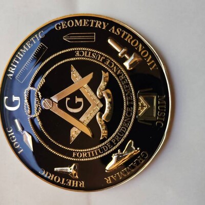 Gold Bar Column Masonic Coin gold2 Wide TME-GIF-C-00003 - Etsy