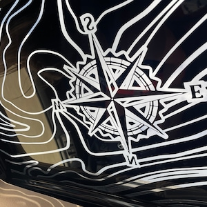 Sunroof Floral Compass Vinyl Window Decal - Etsy
