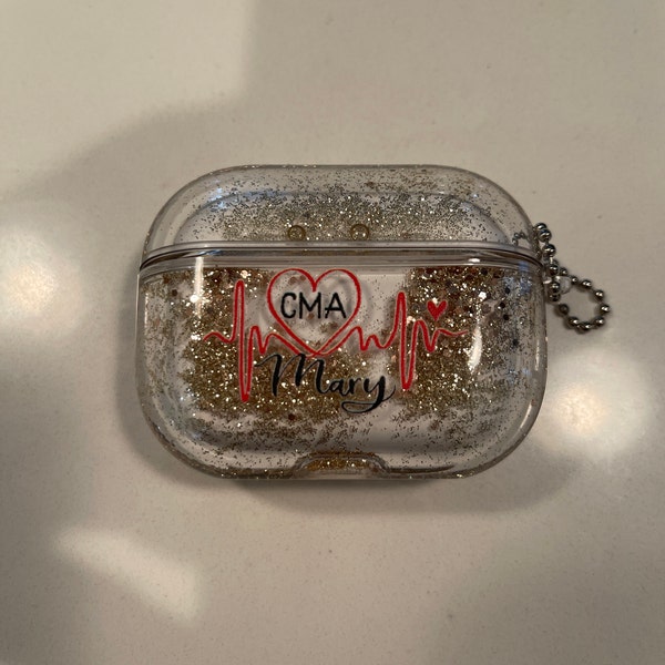 Airpods Pro Glitter Case Customized RN Nurse Airpods Pro Glitter Case ...