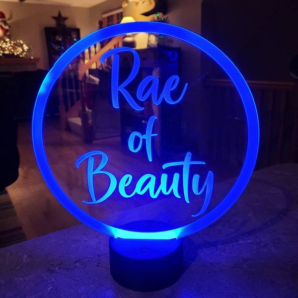 Laser Engraved LED Light up Display/sign, Custom LED Sign-circle - Etsy
