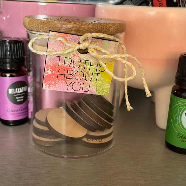 Truths About You - Positive Affirmation Token Jar Gift in Your Choice ...