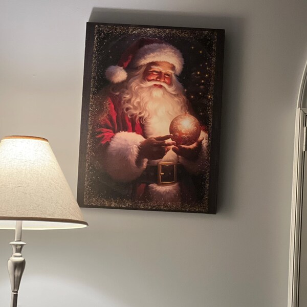 Santa Clause Christmas Canvas Wall Art Santa Picture Christmas Decor ...