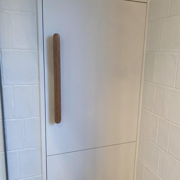 Oak Modern Door Handles, Minimalist Solid Wood Wardrobe Drawer Pull ...