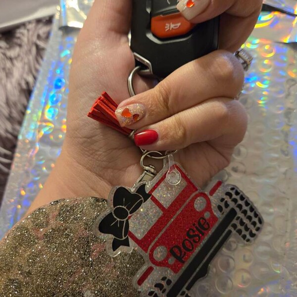 Customized Bronco Glitter Keychain. - Etsy