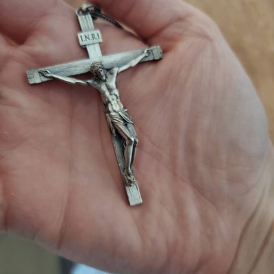 Personalized Silver Jesus Cross Necklace Handmade Crucifixion - Etsy