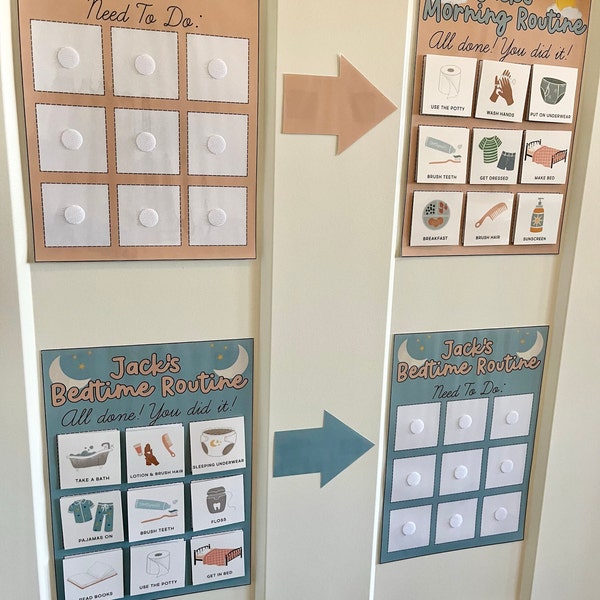 Editable Kids Daily Routine Chart & Cards, Toddler Visual Schedule ...