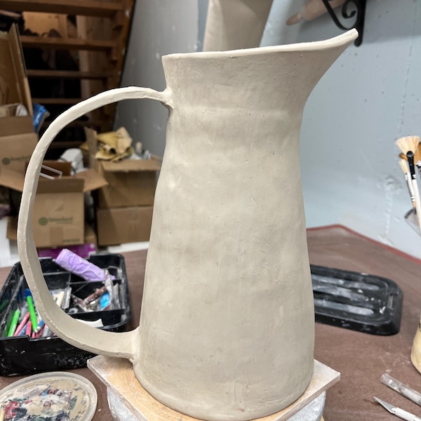Printable Pottery Flower Jug Vase Template With Step-by-step Video for ...