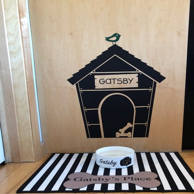 Doghouse Decal With Two Names Dog House Wall Sticker Pet Gift - Etsy