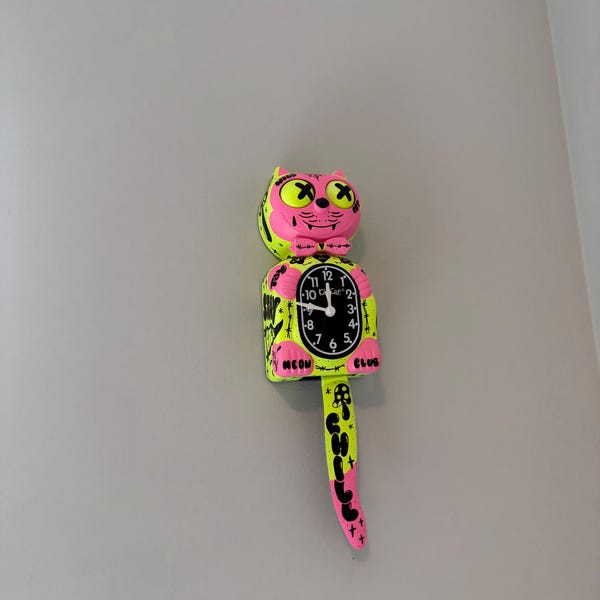 Neon Pop Kit-cat Klock© Custom Clock - Fluorescent Colors Hype Tattoos ...