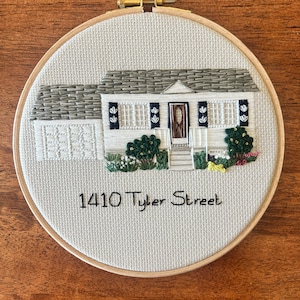 Hand Stitched House Portrait, Custom House Embroidery, Home Portrait ...