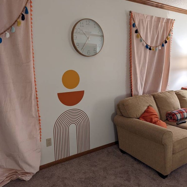 Boho Colorblock Wall Decals - Removable Wall Stickers, Abstract Modern ...