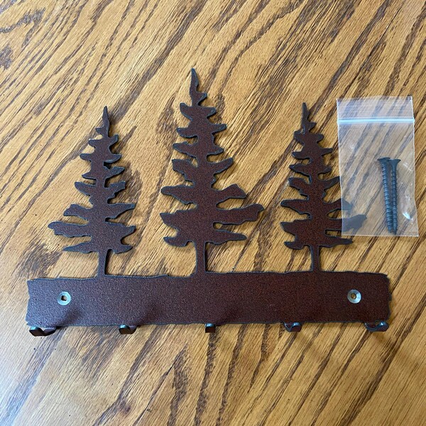 Pine Tree Robe Hook. Rustic Lodge Decor. Metal Wall Mounted Hooks ...