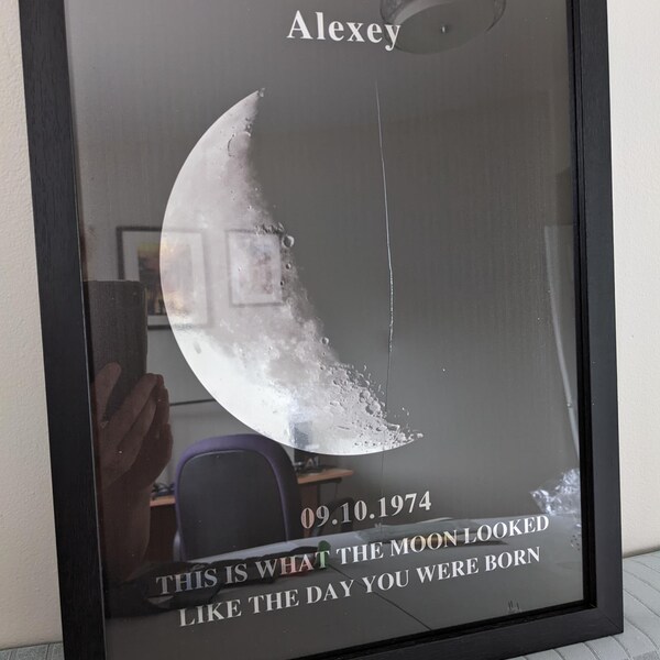 Custom Moon Phase Print, Personalized Moon Phase Frame, Custom Moon ...