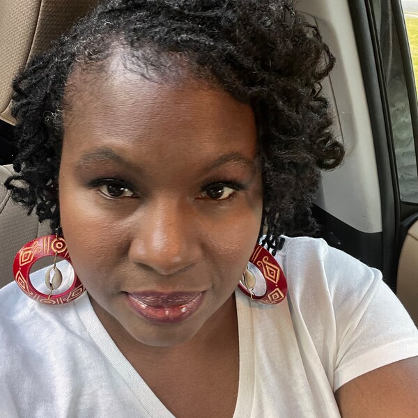 African Calabash Earrings Cowrie Shell Earrings Handmade Statement ...