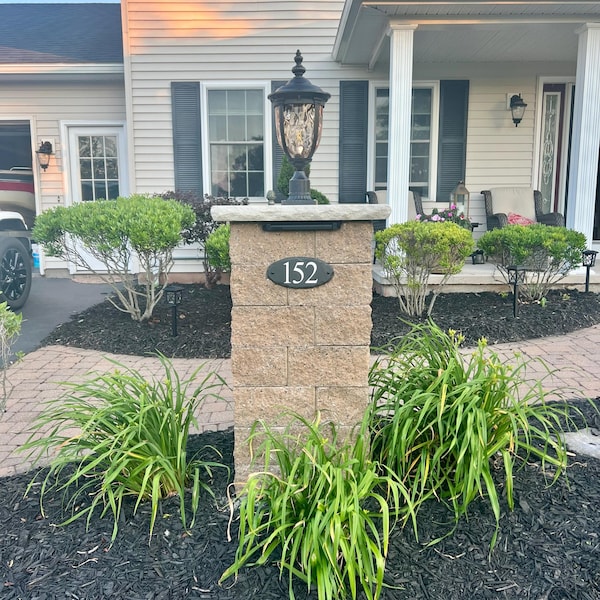 STONE Outdoor House Numbers - Address / CARVED / House Warming Gift 1/2 ...