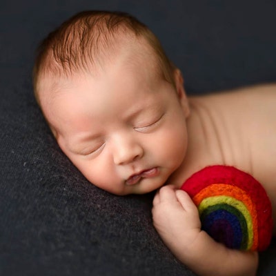 Needle Felted Rainbow Baby Newborn Photography Prop Felt - Etsy