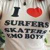 I Love Surfer Skater Emo Boys Slogan Crop Tee, Funny Text Gen Z T-shirt ...
