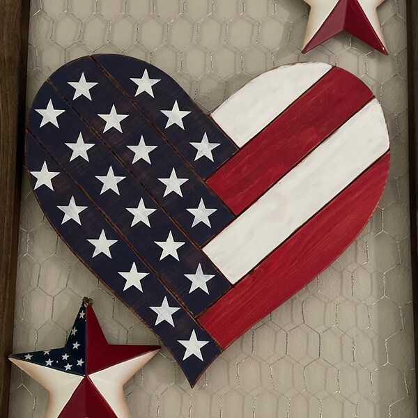 American Flag Heart - Etsy