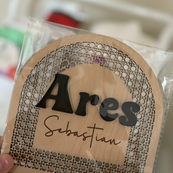 Baby Birth Announcement Sign, Boho Baby Arch Name Sign, Boho Birth ...