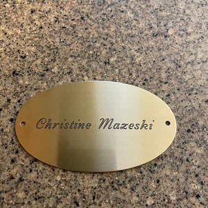 Oval Tack Trunk Name Plate 2.5 X 4.5 Solid Brass or Nickel - Etsy