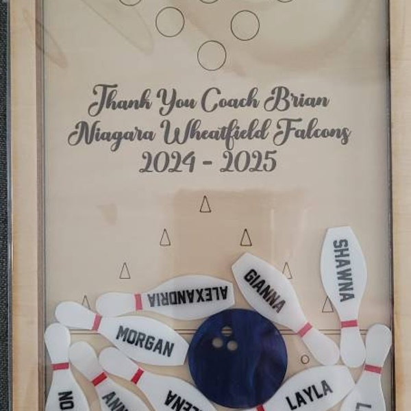 Personalized Bowling Frame Custom Bowling Gift for Team Coach Gift ...