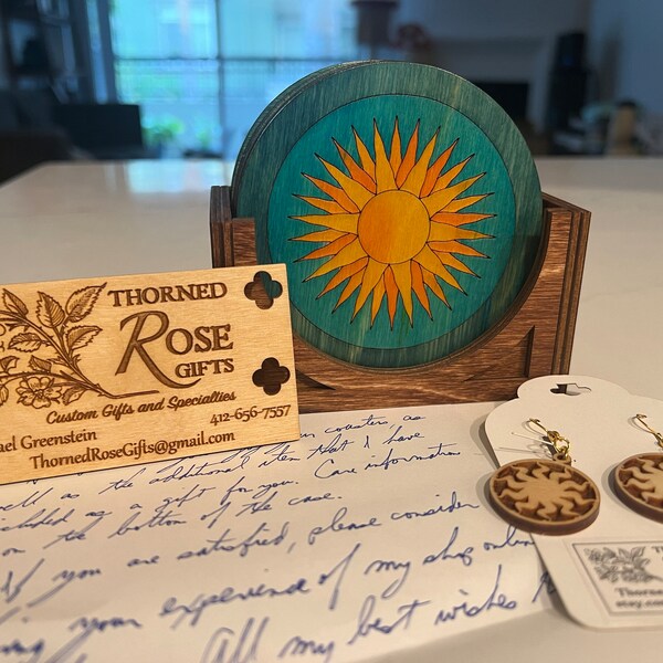 Irish Knotwork Waterproof Wooden Coasters, Set of 6, Celtic Heritage ...