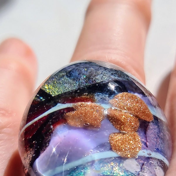 Murano Glass Ring-big Glass Rings Lampwork Ring-venetian Glass Ring ...