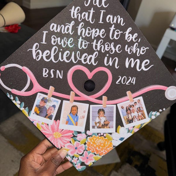Teacher Custom Graduation Cap Topper - Custom Quote - Hand Lettered ...