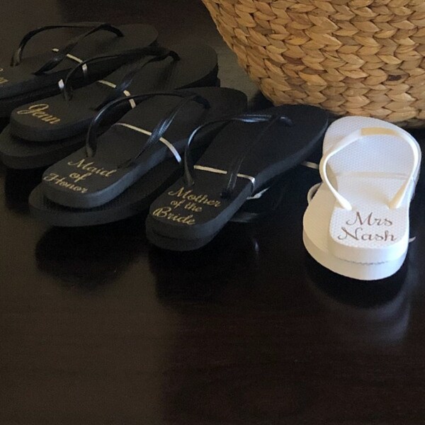 Monogrammed Flip Flops Decals | Custom Flip Flops Decals | Bridesmaid ...