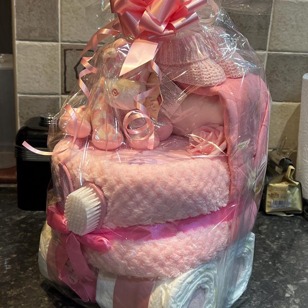 Twin Baby Nappy Cake, Baby Shower Gift,gift for Twins, Twins Gift ...