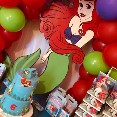 Princess Ariel Little Mermaid Birthday Personalized Gable Favor Goody ...