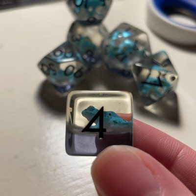 Metal Dice / Ice Storm / Dnd Dice Metal / Blue Luminance - Etsy