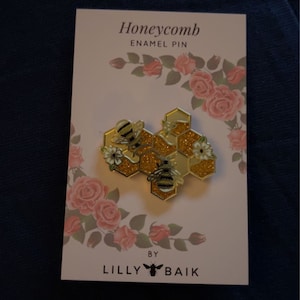 Beehive Hard Enamel Pin Honeybee Floral Flowers Botanical - Etsy