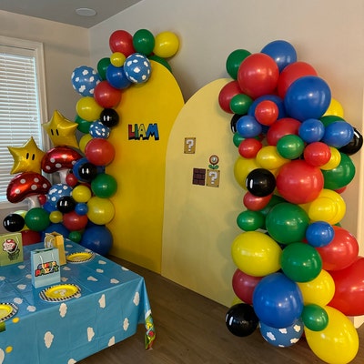 Mario Balloon Garland Video Game Balloon Arch Birthday Party Yellow ...